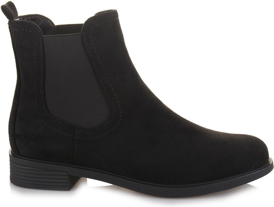 Famous Shoes MR 9 Suede Γυναικεία Chelsea Μποτάκια Μαύρα Skroutz gr