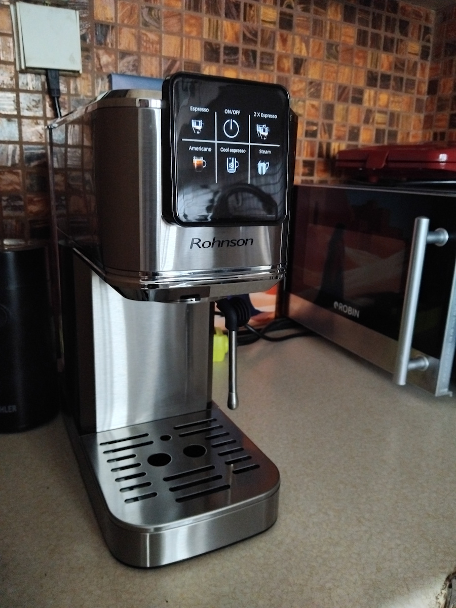 Rohnson Μηχανή Espresso 1350W Πίεσης 20bar Ασημί R-98016 | Skroutz.gr