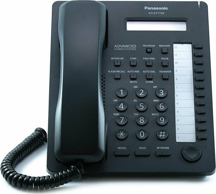 Panasonic KX-AT7730 Ενσύρματο Τηλέφωνο Γραφείου Μαύρο | Skroutz.gr
