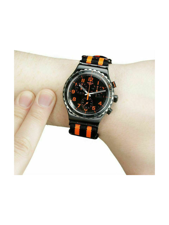 Swatch Irony Garosugil Black Fabric Chronograph YVB401 | Skroutz.gr
