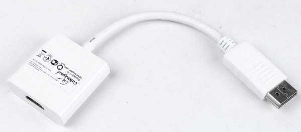 Cablexpert Μετατροπέας DisplayPort male σε HDMI female Λευκό (A-DPM ...