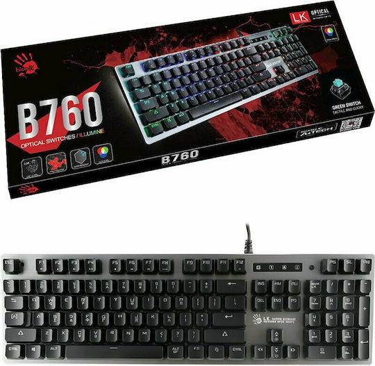 A4Tech B760 Gaming Μηχανικό Πληκτρολόγιο με LK Libra Orange διακόπτες ...