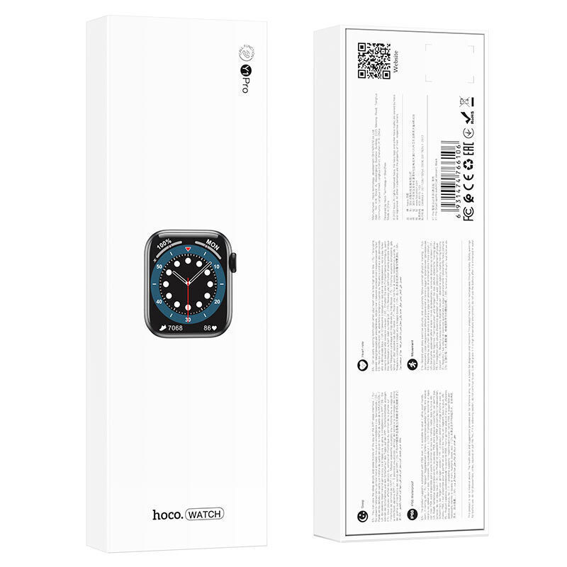 Hoco Y1 Pro Stainless Steel Αδιάβροχο Smartwatch με Παλμογράφο (Μαύρο ...