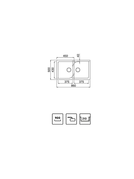 Elleci Ego 450 Granitek Ένθετος Νεροχύτης από Συνθετικό Γρανίτη Μ86xΠ50cm Avena | Skroutz.gr