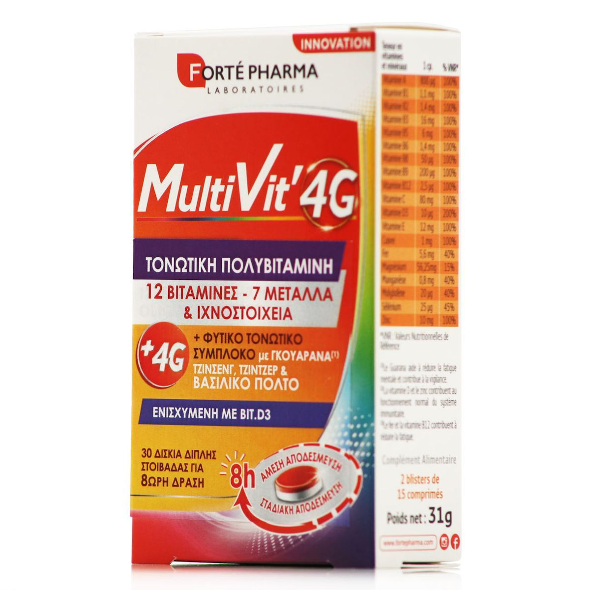Forte Pharma MultiVit 4G Πολυβιταμίνη για Ενέργεια, Ενίσχυση του ...