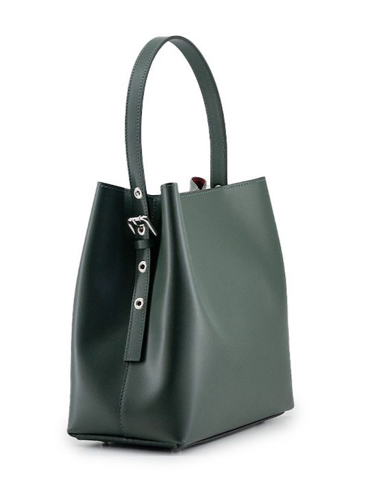 Leather Bags Δερμάτινη Γυναικεία Τσάντα Ώμου Πράσινη FB2306VER | Skroutz.gr