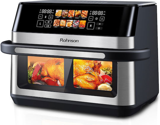 Rohnson Air Fryer με Διπλό Αποσπώμενο Κάδο 12lt Ασημί R-2882 | Skroutz.gr