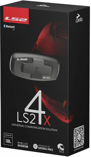 LS2 Intercom 4X Ενδοεπικοινωνία Μονή για Κράνος Μηχανής με Bluetooth ...