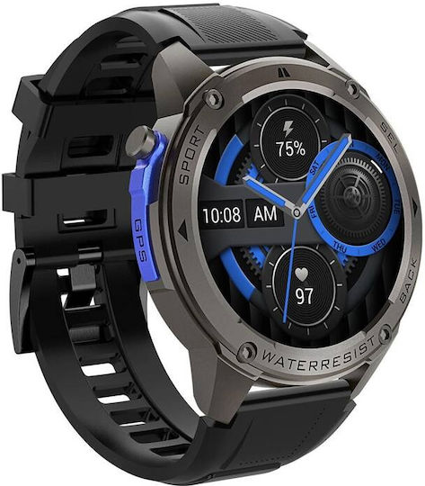 BlitzWolf BW-Voyager1 52mm Αδιάβροχο Smartwatch με Παλμογράφο (Μαύρο ...