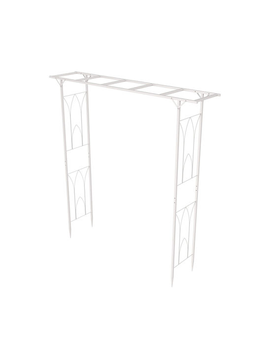 Metal Garden Arch Reusable Easy Assembly Lightweight White 206x41x208cm ...