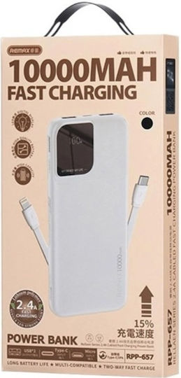Remax RPP-657 Power Bank 10000mAh με 2 Θύρες USB-A Λευκό | Skroutz Cyprus