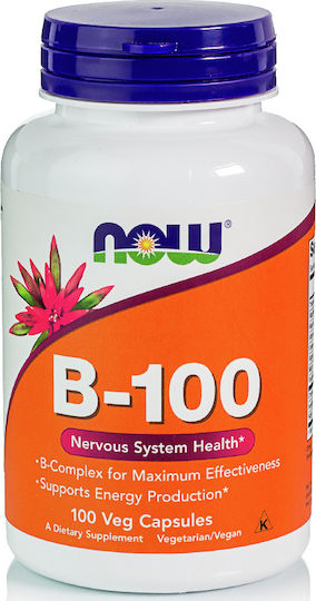 Now Foods B-100 Βιταμίνη για Ενέργεια, Ενίσχυση του Ανοσοποιητικού & το ...