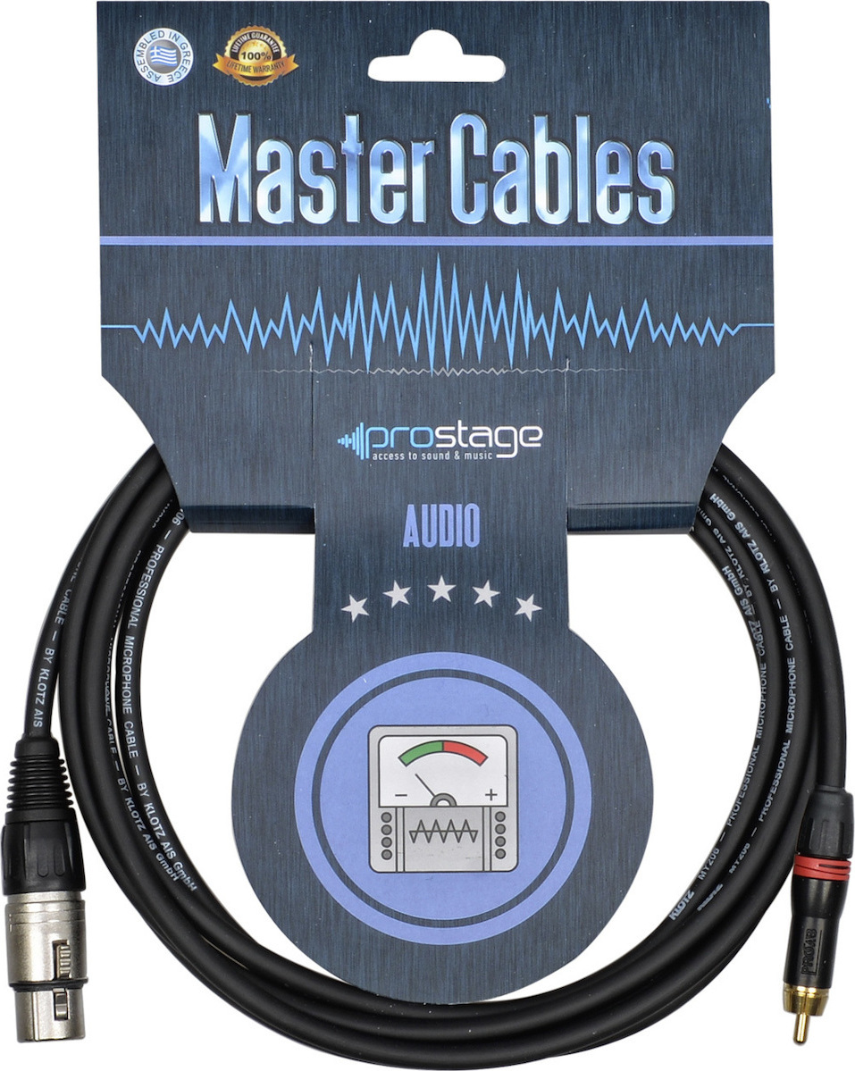 Prostage Cable XLR female - RCA male Μαύρο 1m (RCF-01) | Skroutz.gr