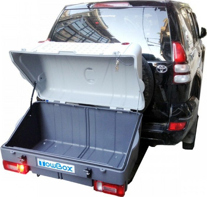 TowBox Μπαγκαζιέρα Κοτσαδόρου Αυτοκινήτου BOX V1 Γκρι 300lt TBX0AAB ...