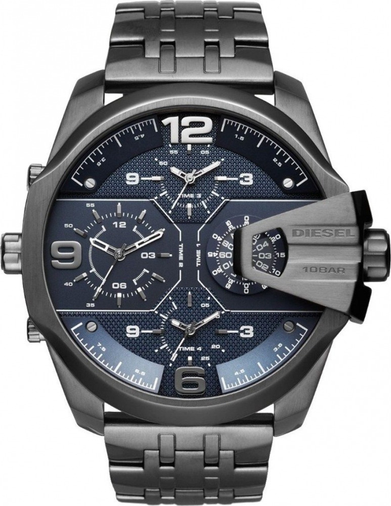 Diesel Ρολόι Uber Χρονογράφος με Μεταλλικό Μπρασελέ σε Μαύρο χρώμα ...