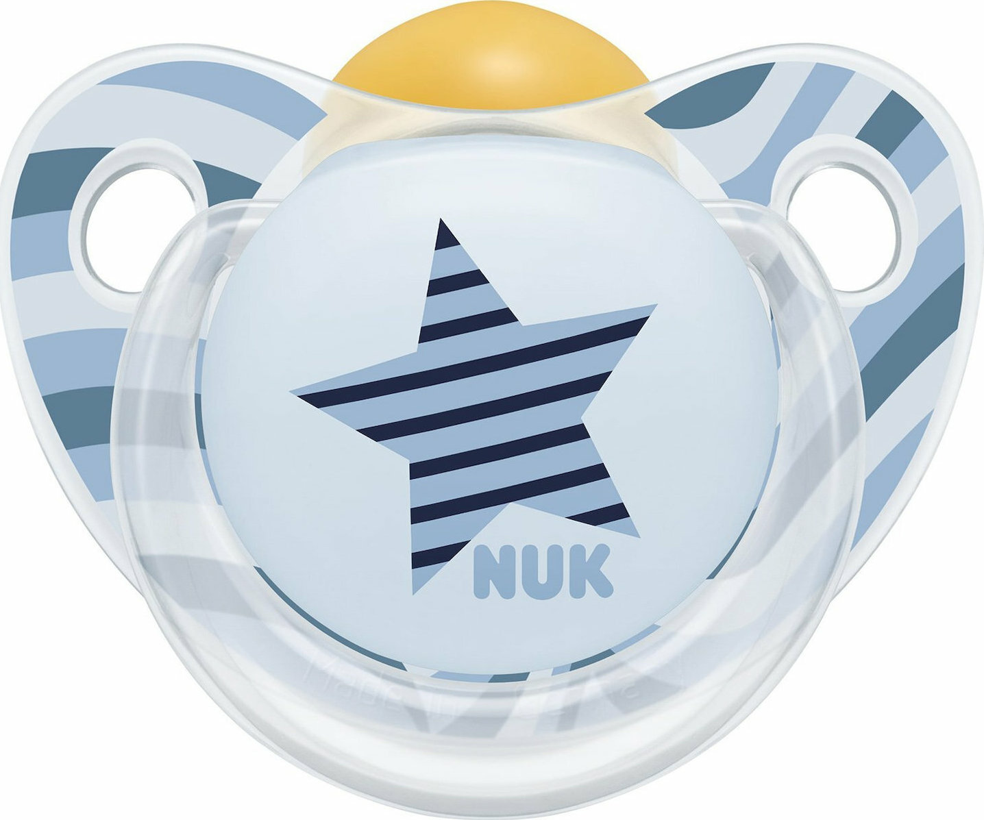 Nuk Ορθοδοντική Πιπίλα Καουτσούκ για 0-6 μηνών Trendline Adore με Θήκη Αστέρι Μπλε | Skroutz.gr