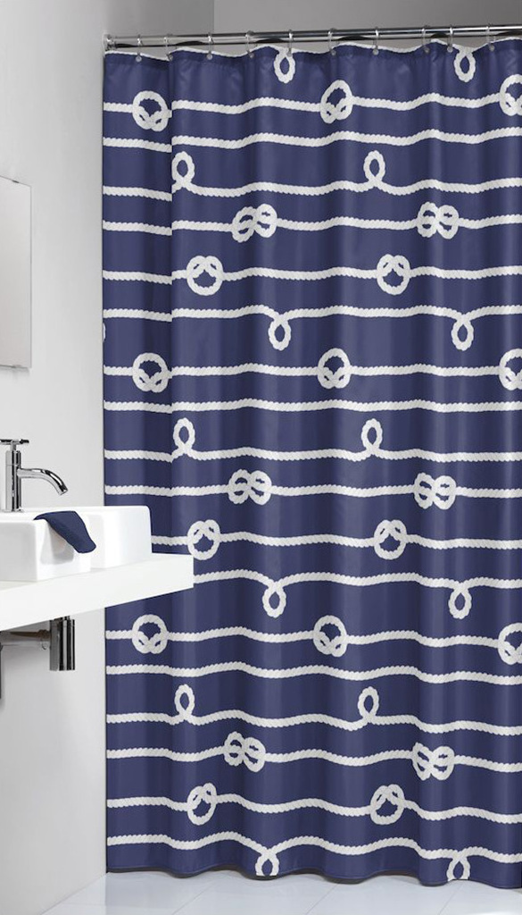Sealskin Rope Κουρτίνα Μπάνιου Υφασμάτινη 180x200 cm Μπλε | Skroutz.gr