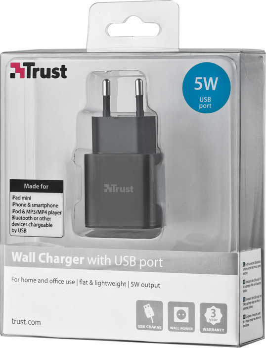 Trust USB Wall Adapter Μαύρο (19160) - Skroutz.gr