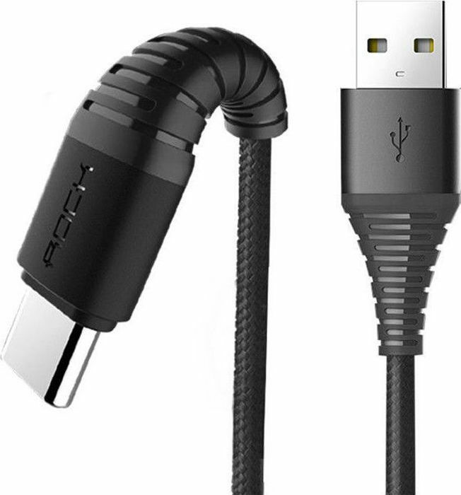 Rock USB 2.0 Cable USB-C male - USB-A male Μαύρο 2m (Flexible) | Skroutz.gr