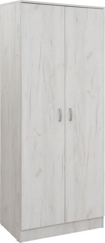 Δίφυλλη Ντουλάπα Ρούχων Ormar Iva K2 POL 200 με Πατάρι Λευκο / Δρυς 82x53x200cm 311346 | Skroutz.gr