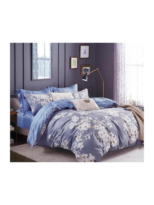 Rythmos Σετ Παπλωματοθήκη Βαμβακοσατέν Υπέρδιπλη με 2 Μαξιλαροθήκες ...