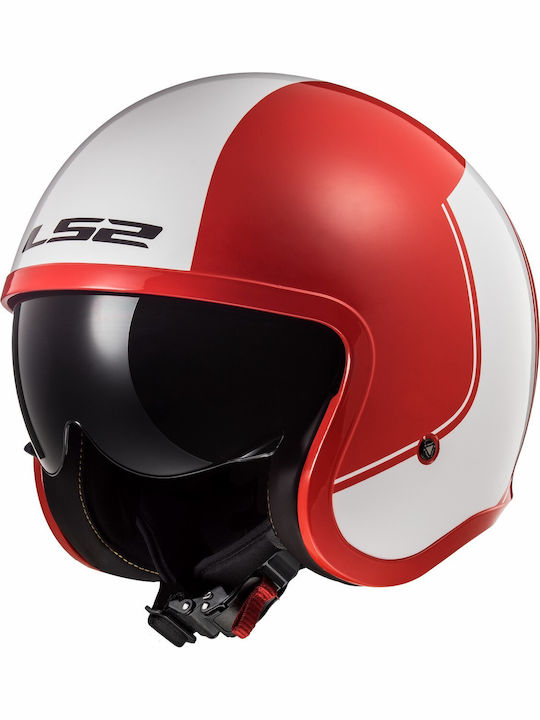 LS2 Spitfire OF599 Rim White / Red Κράνος Μηχανής Jet 1000gr με ...