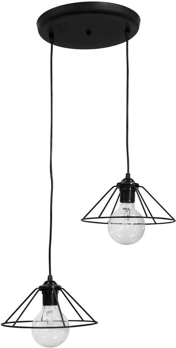 Heronia Fun-350 Μοντέρνο Κρεμαστό Φωτιστικό Δίφωτο Πλέγμα με Ντουί E27 ...