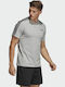 Adidas Essentials 3-Stripes Αθλητικό Ανδρικό T-shirt Γκρι με Λογότυπο ...