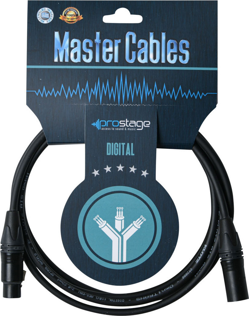 Prostage Cable XLR male - XLR female 2m (AES-02) | Skroutz.gr