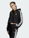 Adidas Cropped Γυναικείο Φούτερ με Κουκούλα Μαύρο ED7554 | Skroutz.gr