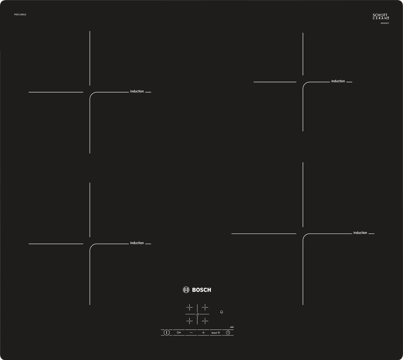 Bosch PIE611BB1E Επαγωγική Εστία Αυτόνομη με Λειτουργία Κλειδώματος 59 ...