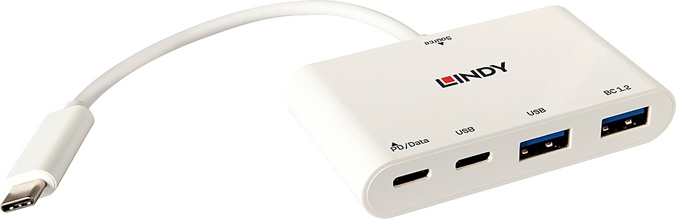 Lindy USB 3.1 Hub 4 Θυρών με σύνδεση USB-C Λευκό (43093) | Skroutz.gr