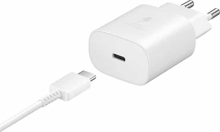 Samsung Φορτιστής με Θύρα USB-C και Καλώδιο USB-C 25W Λευκός (EP ...