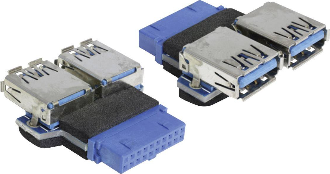 DeLock Adapter USB 3.0 pinheader female - 2x USB 3.0 female – parallel ...