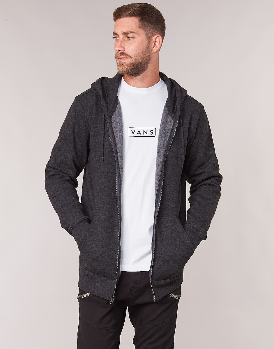 Vans Basic Crew Ανδρική Φούτερ Ζακέτα με Κουκούλα και Τσέπες Γκρι ...