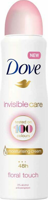 Dove Invisible Care Tested on 100 Colours Floral Touch Αποσμητικό 48h ...