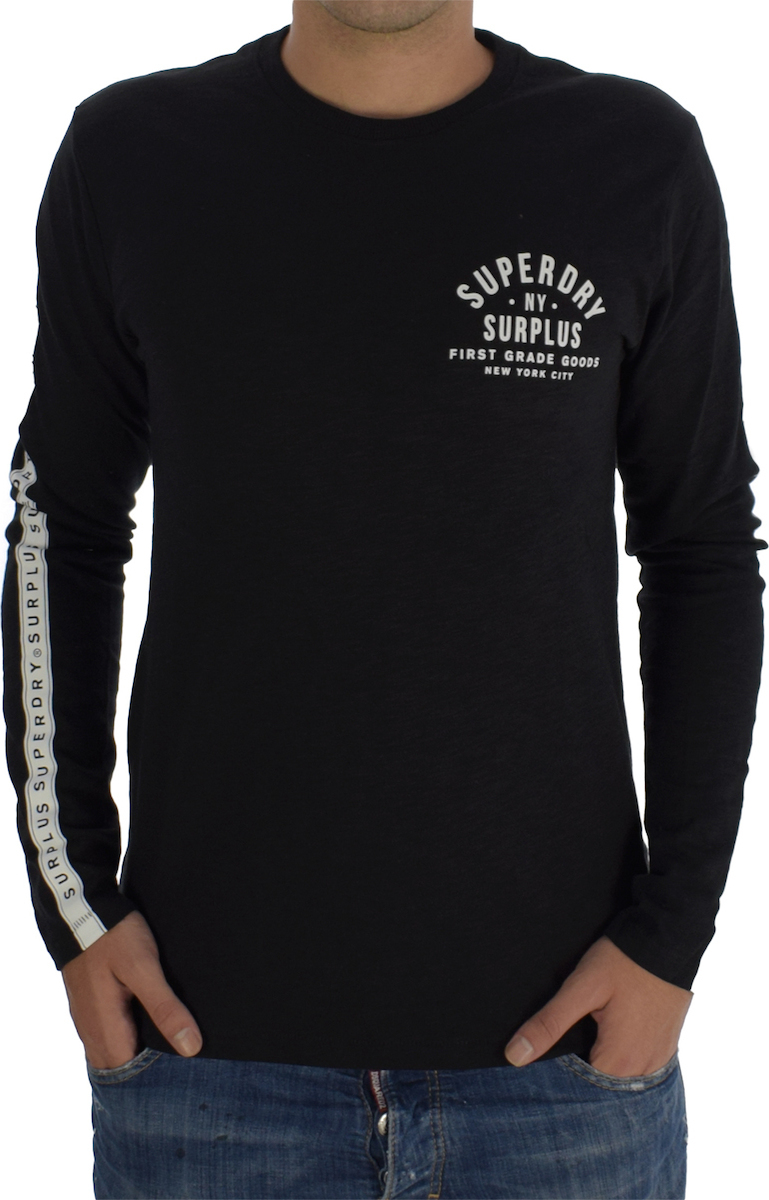 Superdry Surplus Goods Classic Graphic Ανδρική Μπλούζα Μακρυμάνικη Jet ...