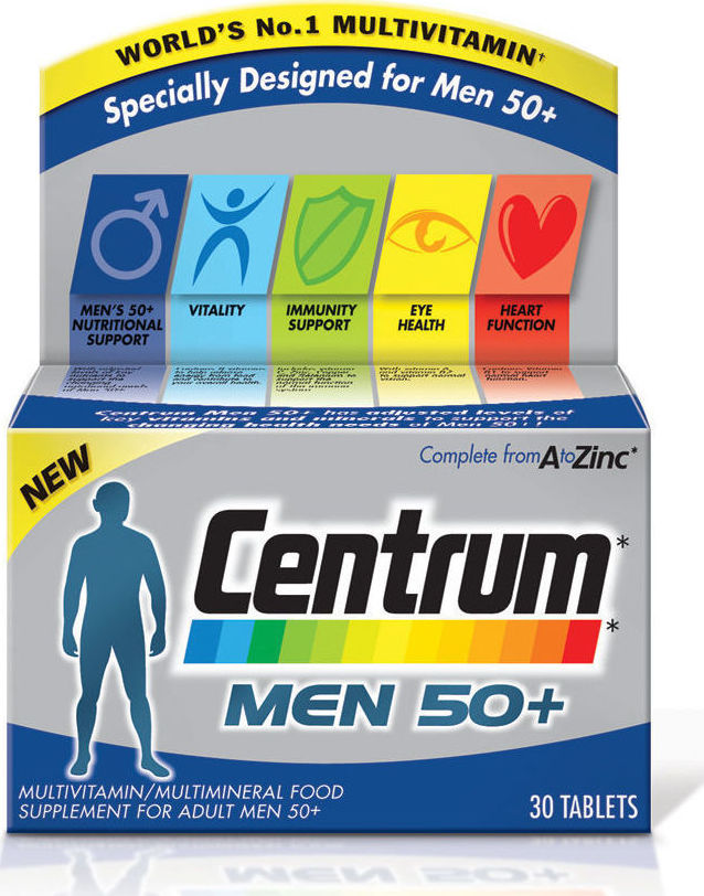 Centrum Men 50+ Multivitamin A to Zinc 30 Ταμπλέτες | Skroutz.gr