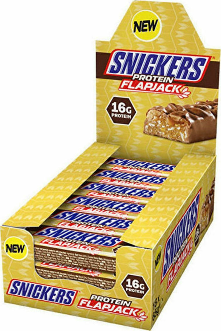 Snickers Protein Flapjack Μπάρα με 16gr Πρωτεΐνης & Γεύση Chocolate ...