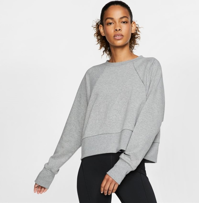 Nike Dri-Fit Get Fit Γυναικείο Φούτερ Carbon Heather CD4308-091 ...