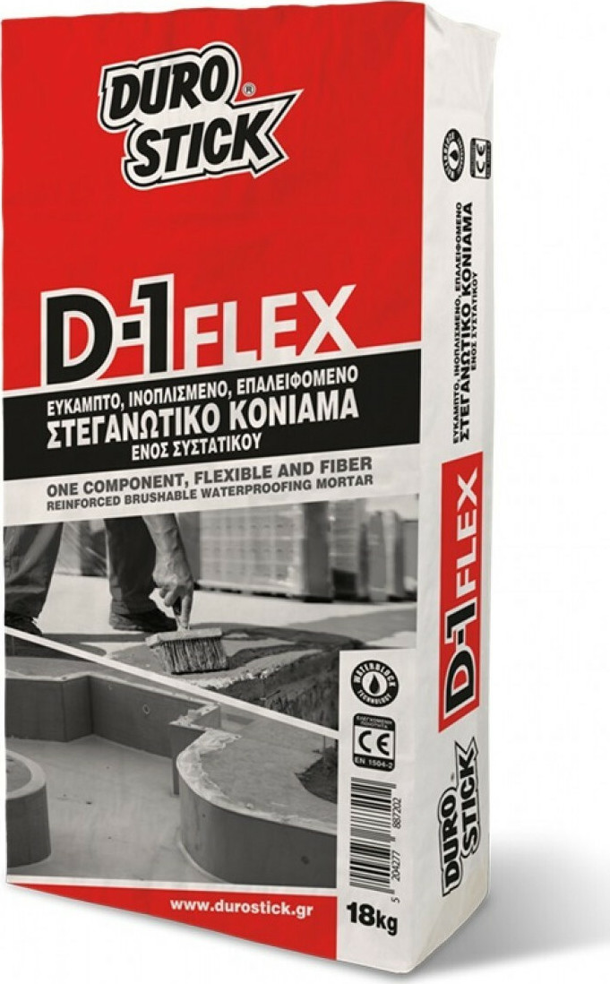 Durostick D-1 Flex Ακρυλικό Επαλειφόμενο Στεγανωτικό 18kg Λευκό ...