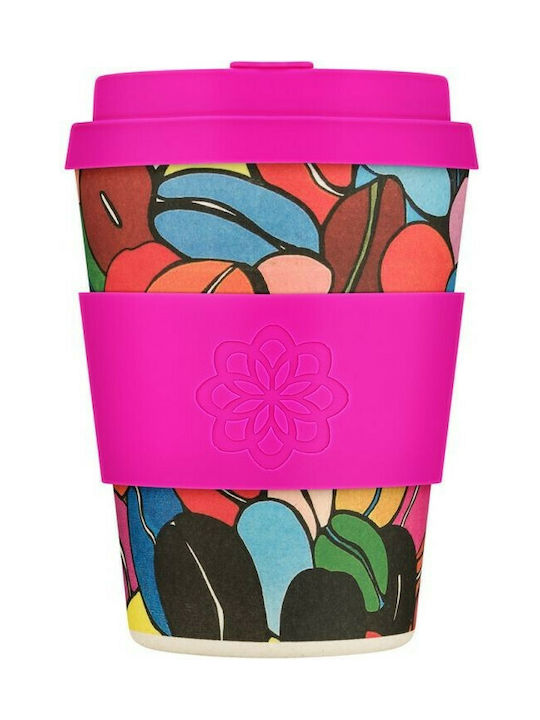 Ecoffee Cup Couleur Cafe Κούπα Με Καπάκι Μπαμπού Πολύχρωμη 340ml ...