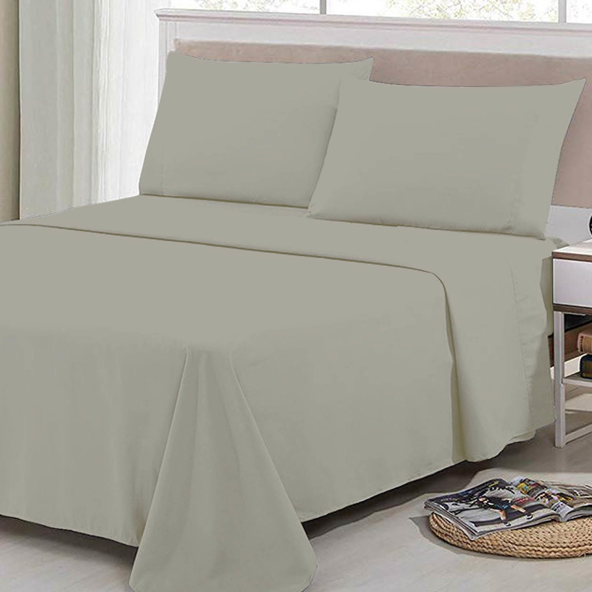 Lino Home Σεντόνι King Size 190x260 Deluxe Irene Beige | Skroutz.gr
