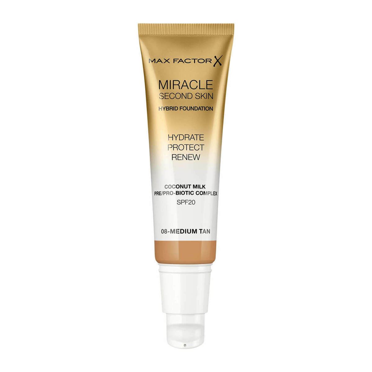 Max Factor Miracle Second Skin Liquid Make Up SPF20 08 Medium/Tan 30ml ...