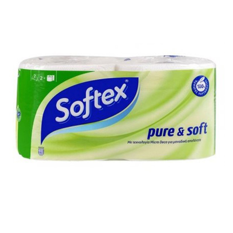 Softex Χαρτί Υγείας Pure & Soft 2 Ρολά 2 Φύλλων | Skroutz.gr