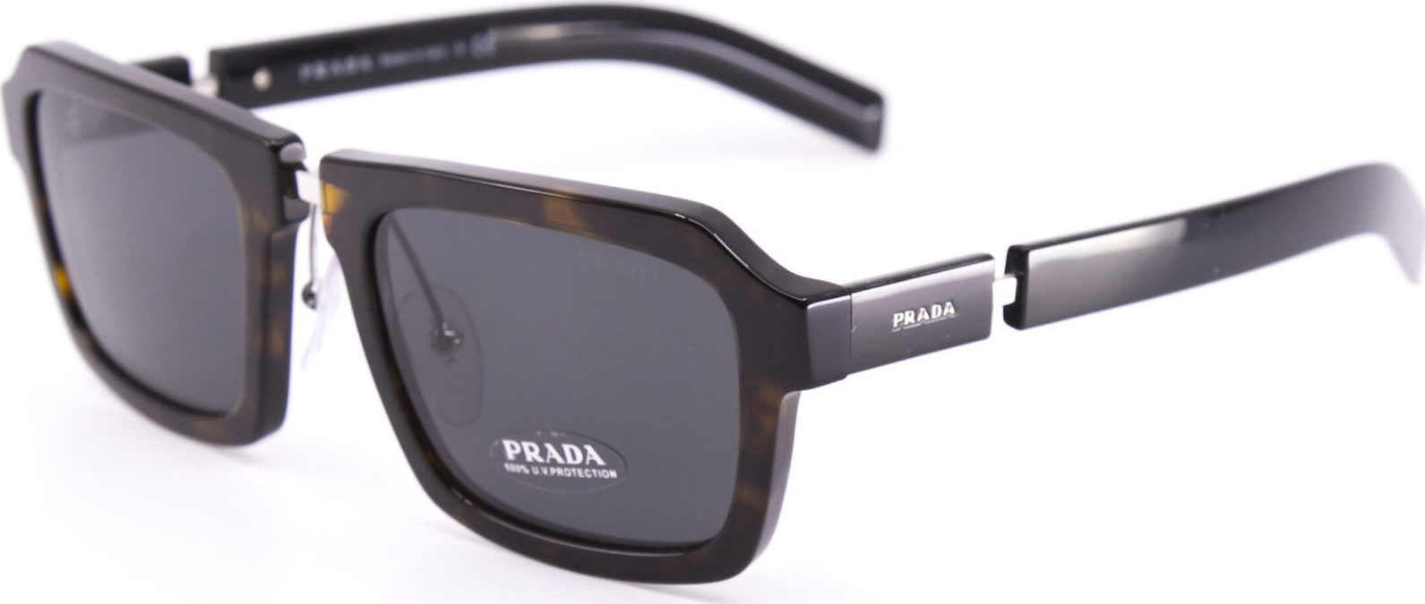 Prada Ανδρικά Γυαλιά Ηλίου με Καφέ Κοκκάλινο Σκελετό και Μαύρο Φακό ...