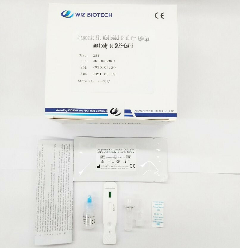 Wiz Biotech Diagnostic Kit for IgG/IgM Antibody to SARS-CoV-2 25τμχ ...