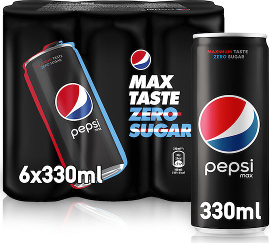 Pepsi Max Cola με Ανθρακικό, Χωρίς Ζάχαρη σε Κουτί 6x330ml | Skroutz.gr