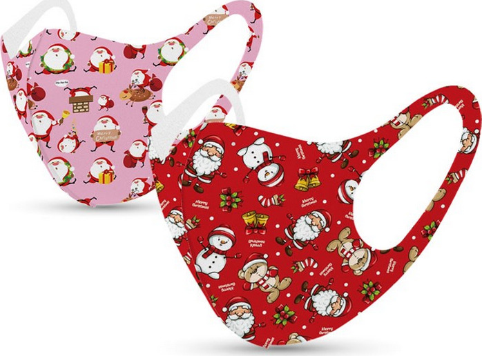 Tili Fashion Face Mask Χιονάνθρωποι Αρκουδάκια Ροζ / Κόκκινο 2τμχ ...