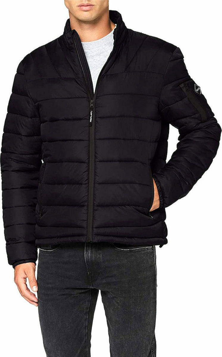 Replay Ανδρικό Χειμωνιάτικο Μπουφάν Puffer Μαύρο M8080.000.83952-098 | Skroutz.gr